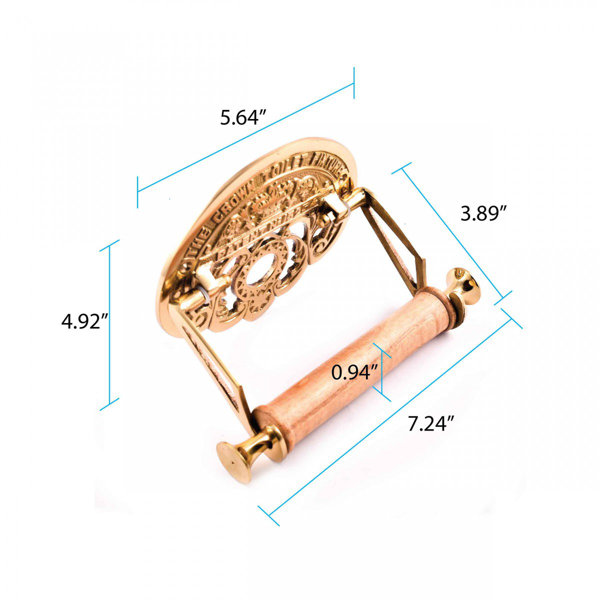 The Renovators Supply Inc Bright Brass Wall Mount Toilet Paper Holder